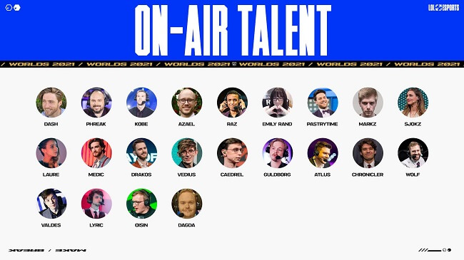 Worlds 2021 Talent Announced Broadcasters And Hosts